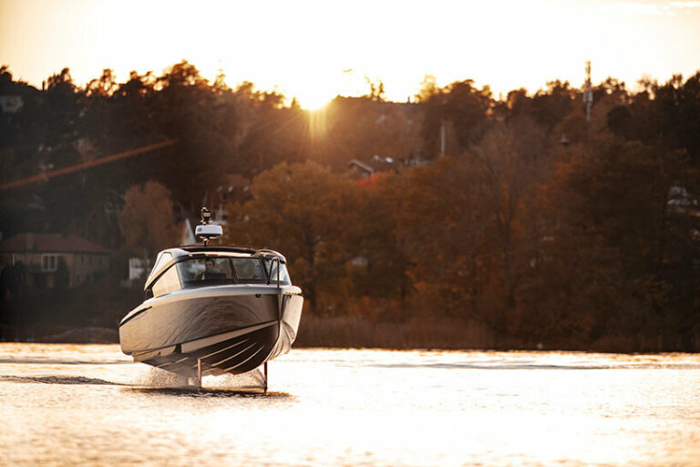 all-electric candela C-8 production 'flying' boat debuts at CES 2023