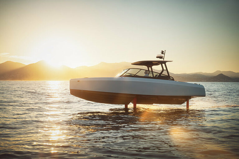 all-electric candela C-8 production 'flying' boat debuts at CES 2023