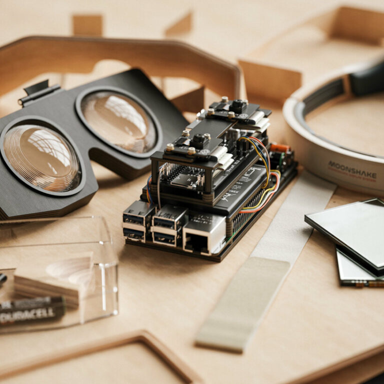 realistic VR headset render runs on card-sized raspberry pi