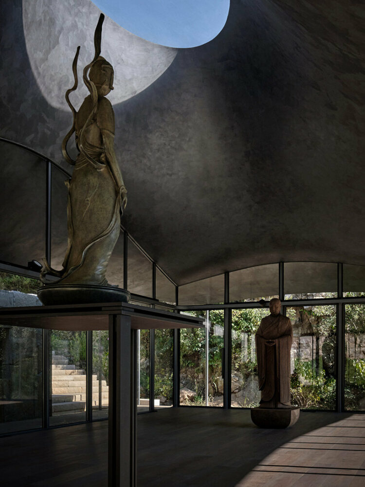 atelier deshaus tops meditation hall in china with sculptural funnel ...