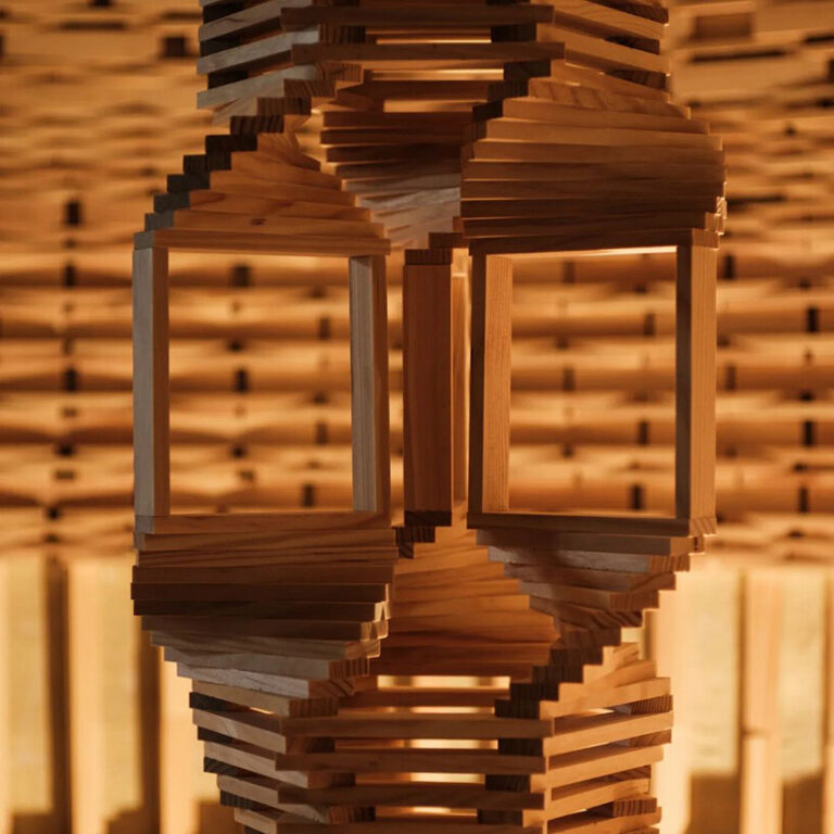 raffaele salvoldi uses KAPLA planks to build towering installations