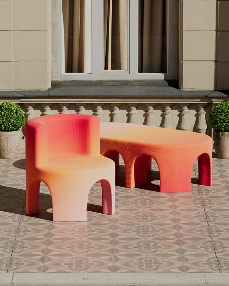 seba morales explores architecture in 'archway bench & chair'