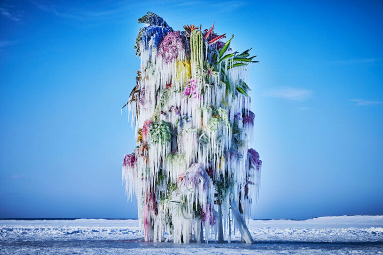azuma makoto freezes vibrant bouquets of flowers in new sculptural ice ...