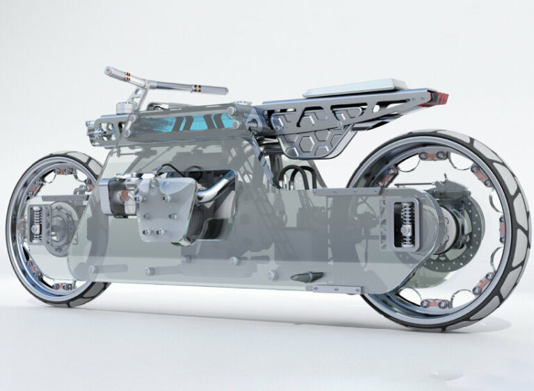 concept nu'clear motorcycle framed with bulletproof glass oozes sci-fi ...