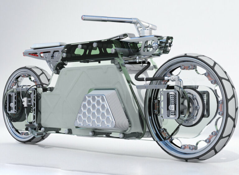 concept nu'clear motorcycle framed with bulletproof glass oozes sci-fi ...