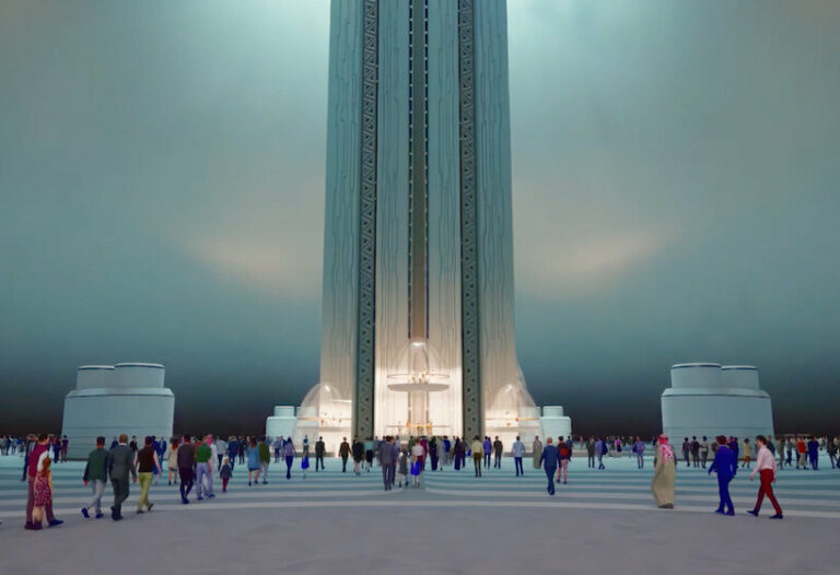 cubed skyscraper towers over riyadh in new murabba downtown