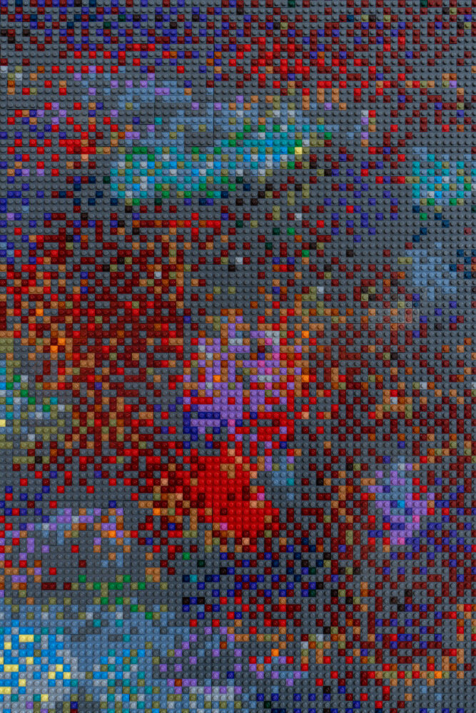 ai weiwei recreates claude monet’s water lilies using 650,000 LEGO bricks