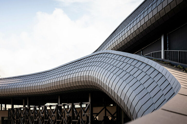 falkensteiner family resort lido gets uplifted with a playful roofscape