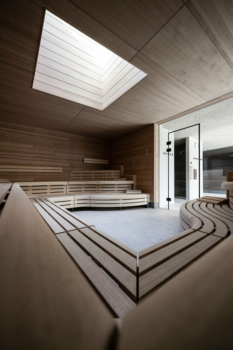 falkensteiner family resort lido gets uplifted with a playful roofscape