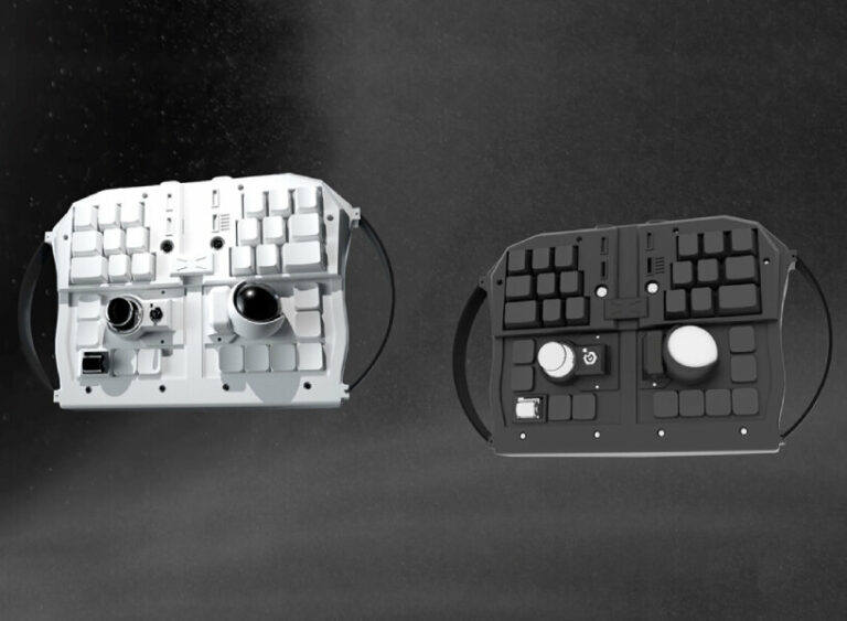 transformable winged keyboard 'grabshell' folds into a game-ready controller