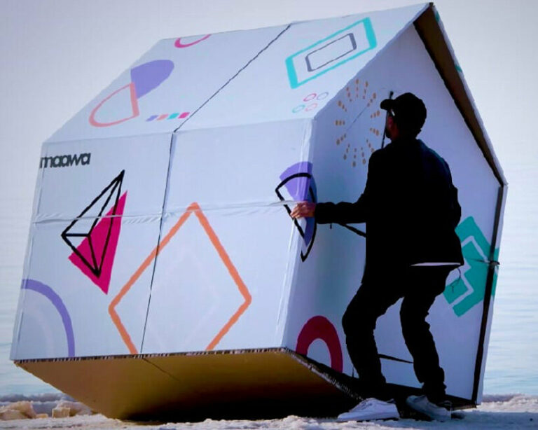 maawa X expands from a suitcase to an emergency pop-up shelter