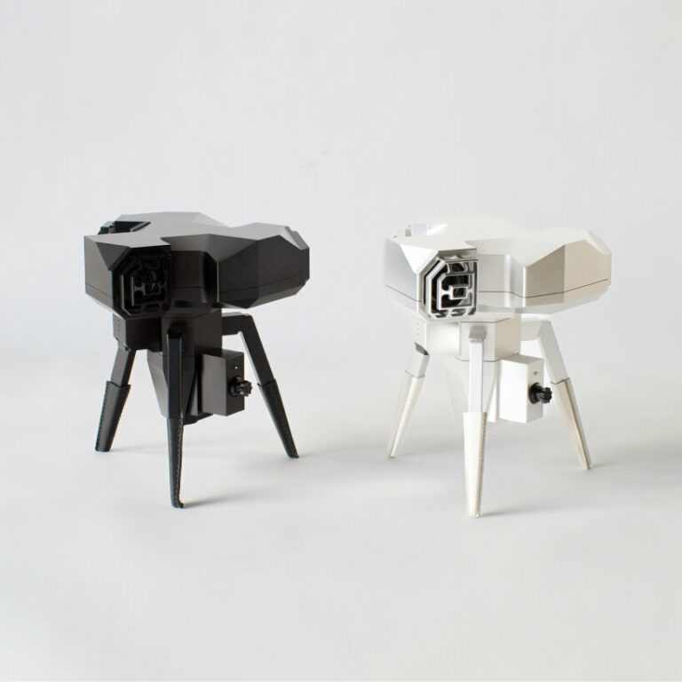 art speakers resembling tiny industrial robots fully function as sound ...