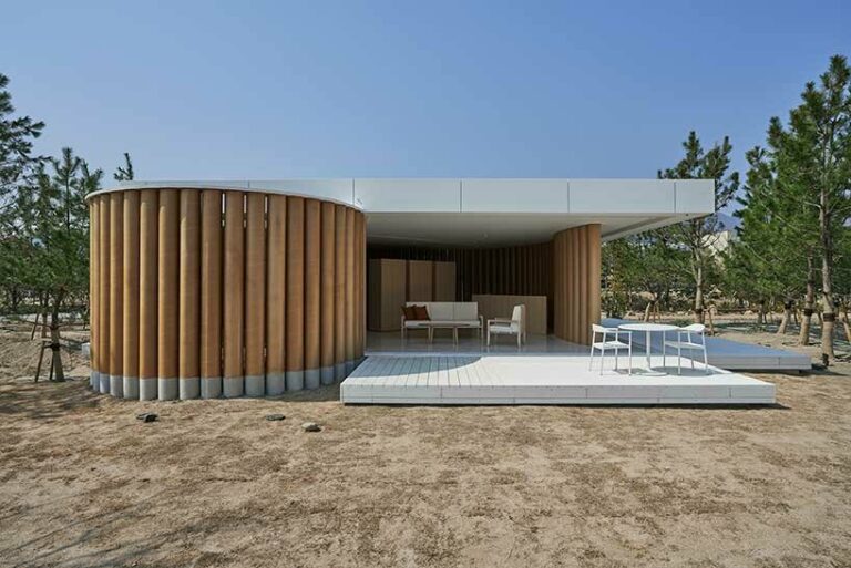 shigeru ban's art museum and recreated iconic villas form simose ...