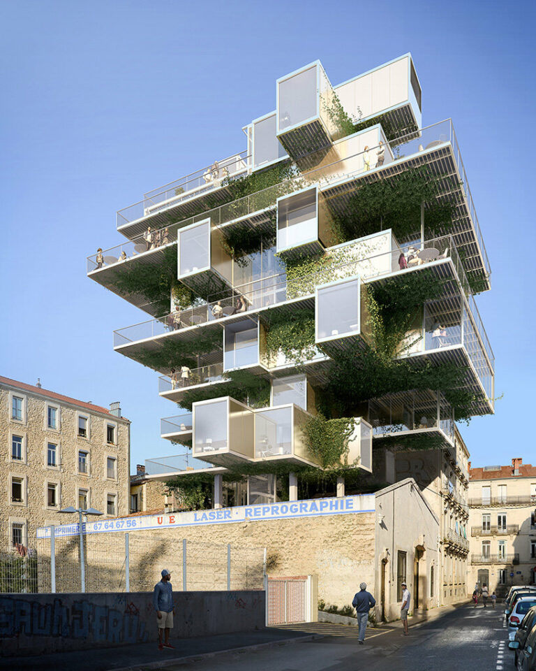 modular follies: studio malka plans vertical village in south of france