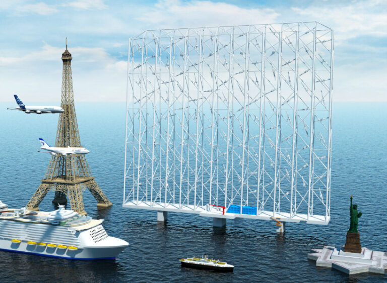 floating 'windcatcher' power plant with multiple turbines electrifies ...