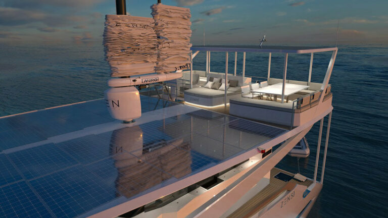 solar-powered ZEN50 catamaran integrates automated wingsail for zero ...