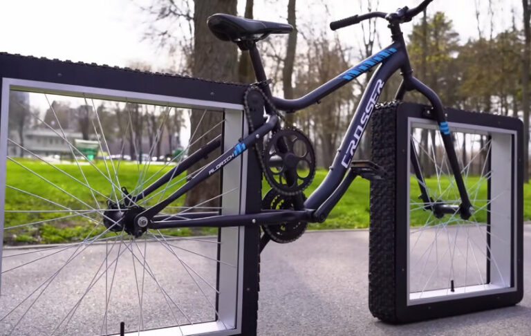 engineer builds custom bike with square wheels using discarded bicycle ...