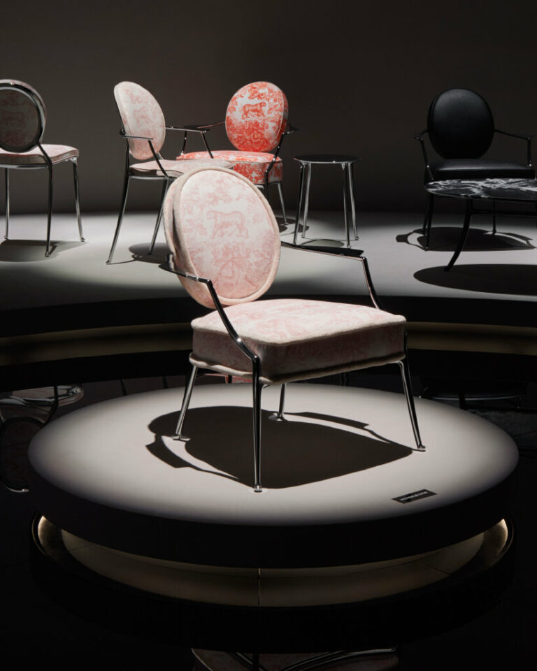 philippe starck suspends miss dior chairs in enchanting carousel ...