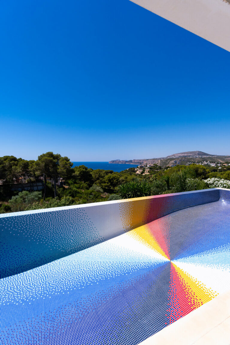 felipe pantone pixelates residential swimming pool with 130,000 rainbow ...
