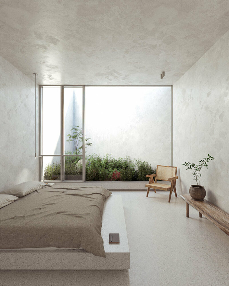 private gardens permeate this austere 'X house' oasis in mexico