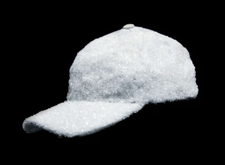 on alice potts’ baseball caps, human sweat crystallizes and mutates ...