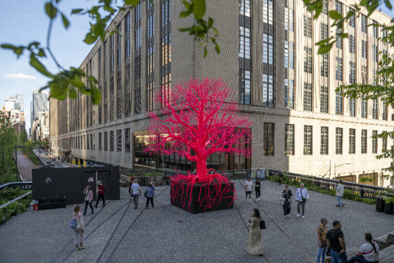 on the high line, pamela rosenkranz grows synthetic lucid pink tree ...