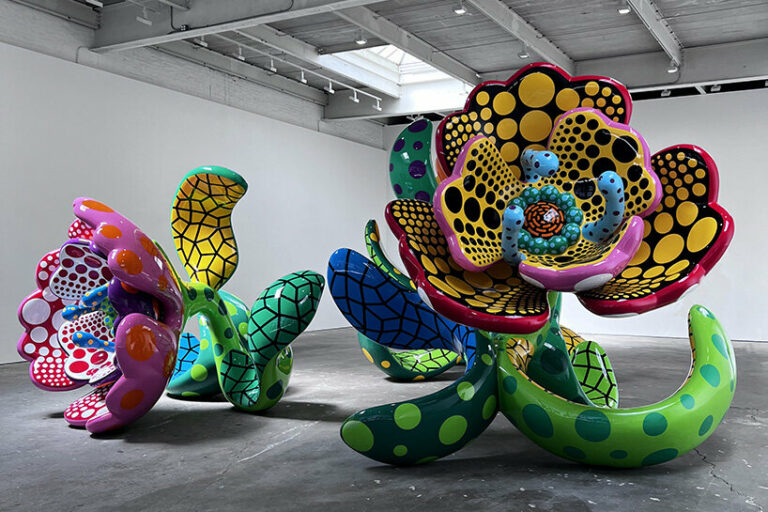yayoi kusama brings polka dot flowers and pumpkins to new york
