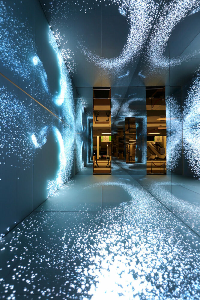 ASB glassfloor displays NFT motifs as digital wallpaper at biennale