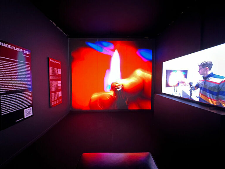 ASB glassfloor displays NFT motifs as digital wallpaper at biennale