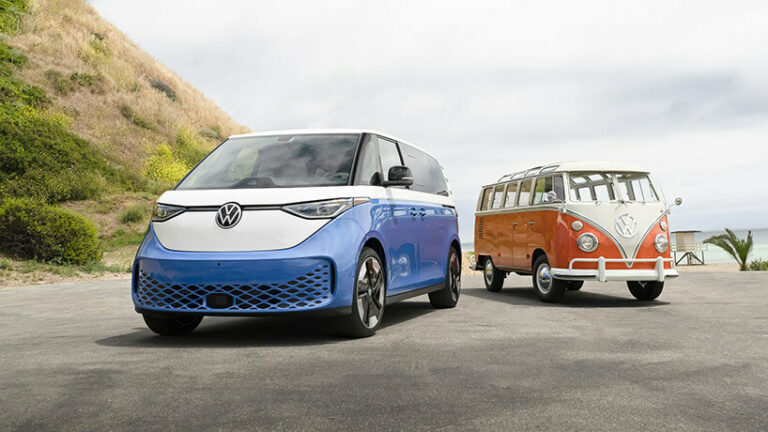 volkswagen's retro groove electrified as minibus cruises into USA