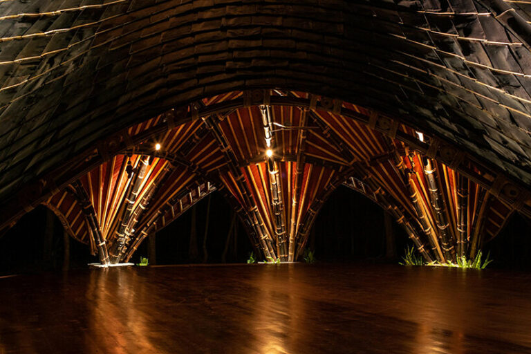 IBUKU's alchemy yoga center offers two bamboo shalas in bali
