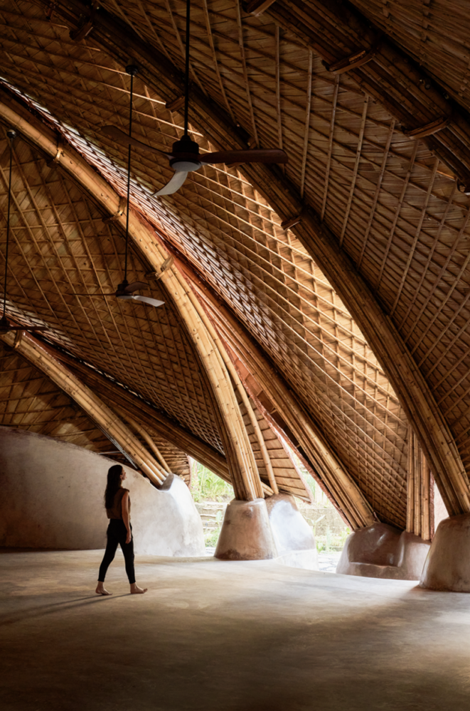 IBUKU's alchemy yoga center offers two bamboo shalas in bali