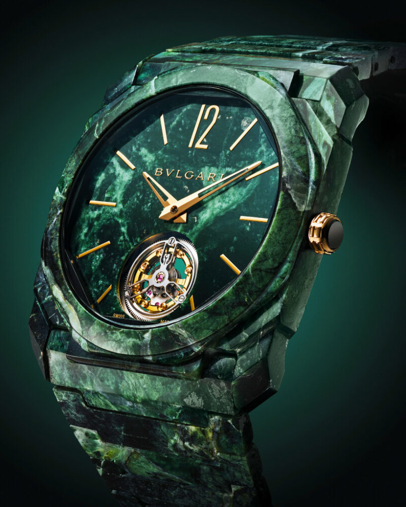 bulgari unveils first-ever octo finissimo tourbillon timepiece made entirely out of marble