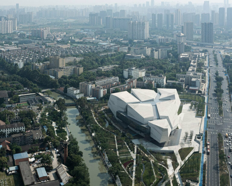 chengdu natural history museum resembles a monolithic landform