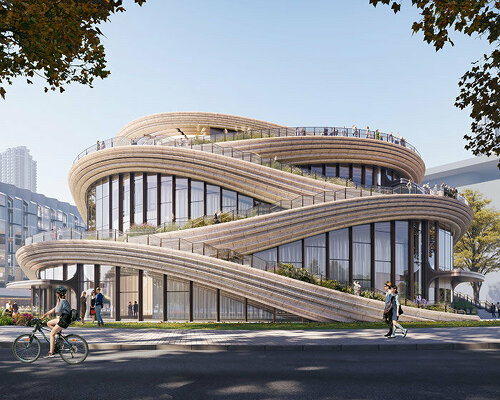 thomas heatherwick's learning hub is comprised of 12 towers