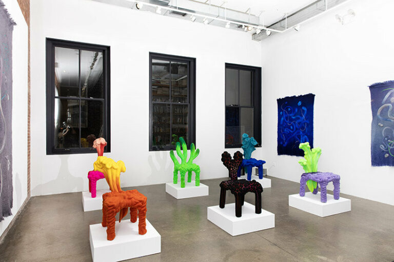 liam lee mimics organic growth with handcrafted merino wool chairs