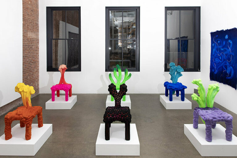 liam lee mimics organic growth with handcrafted merino wool chairs