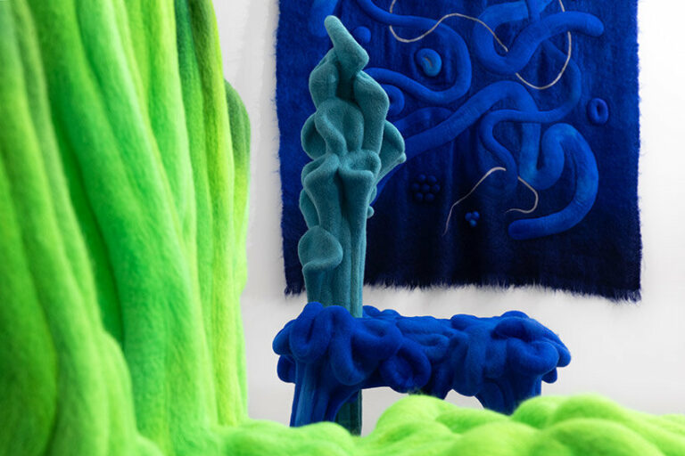 liam lee mimics organic growth with handcrafted merino wool chairs