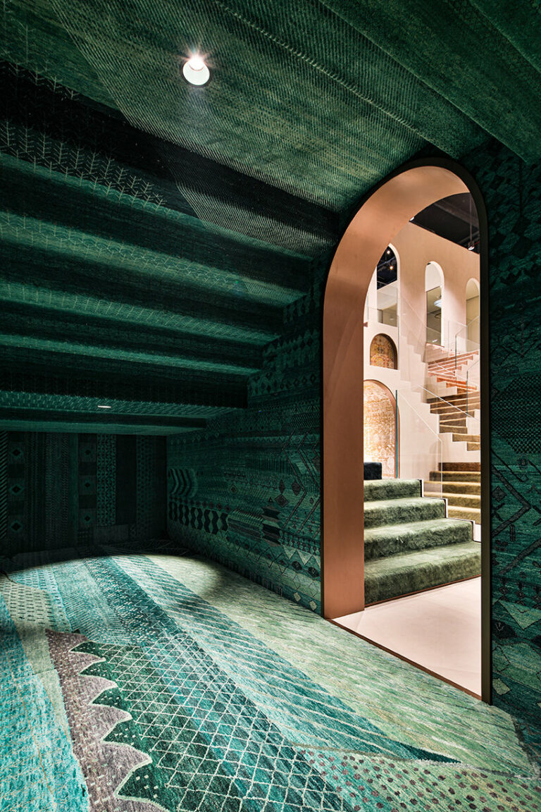 roar designs recurring stairs for jaipur rugs showroom in dubai