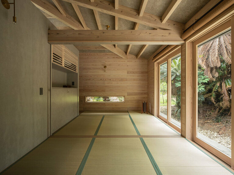 ryosuke ono nestles 'ryukyu villa sotetsu' on secluded japanese hill