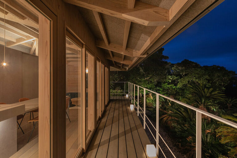 ryosuke ono nestles 'ryukyu villa sotetsu' on secluded japanese hill