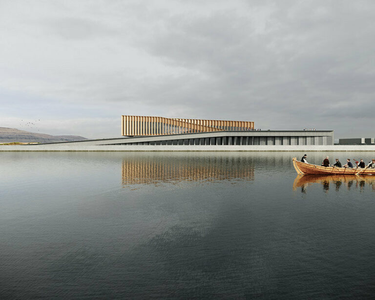 henning larsen 'smyril line' to be a luminous beacon at faroe islands