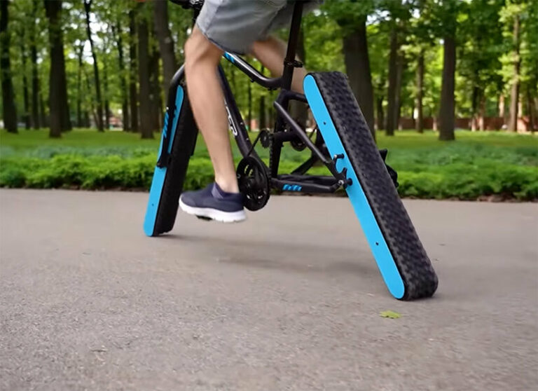 mimicking the mechanics of a tank, engineer builds custom 'wheelless' bike