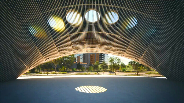 world's largest sundial with solar panels triples as energy generator ...