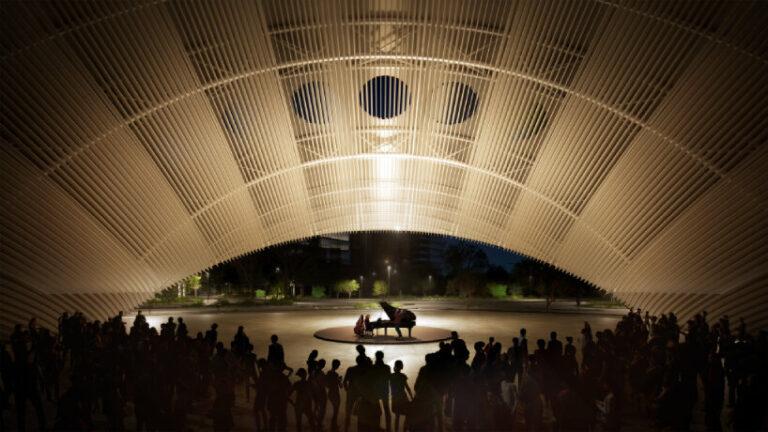 world's largest sundial with solar panels triples as energy generator ...