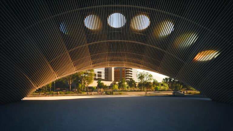 world's largest sundial with solar panels triples as energy generator ...
