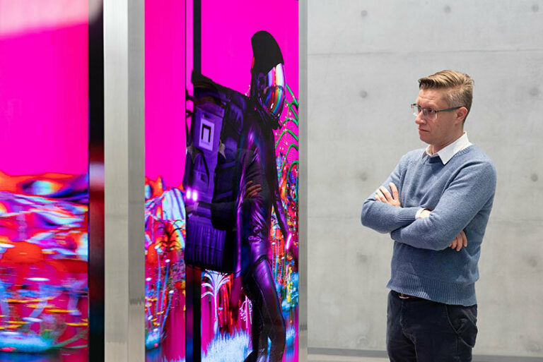 beeple's wandering digital astronaut lands in the US for its debut in ...