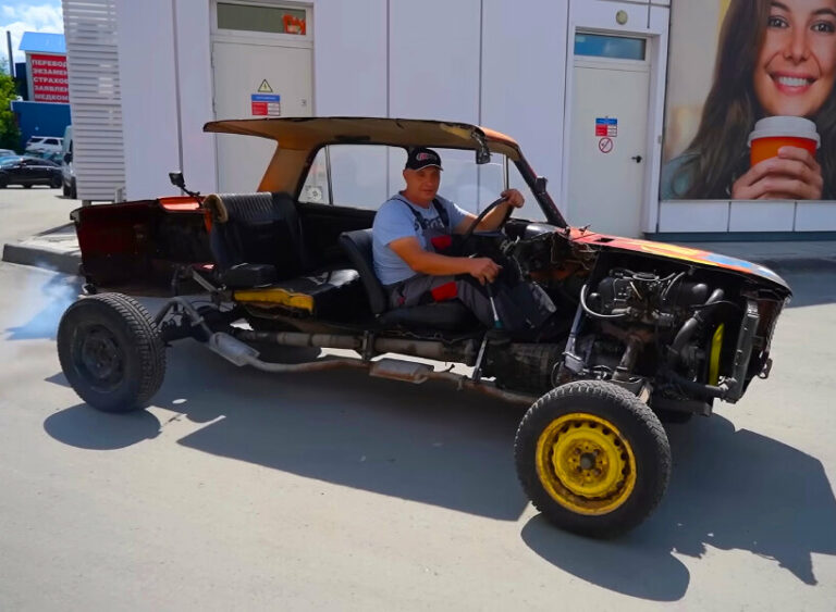 vintage car cut vertically in half fully functions as street vehicle ...