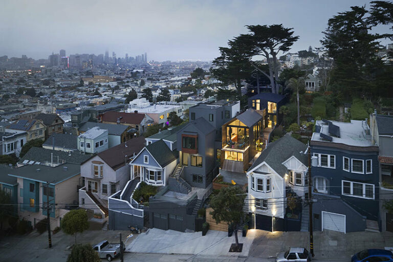 jones | haydu revives san francisco home with stepping cedar boxes
