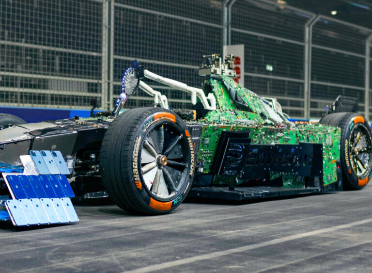 formula E team builds first racing car made entirely of discarded ...